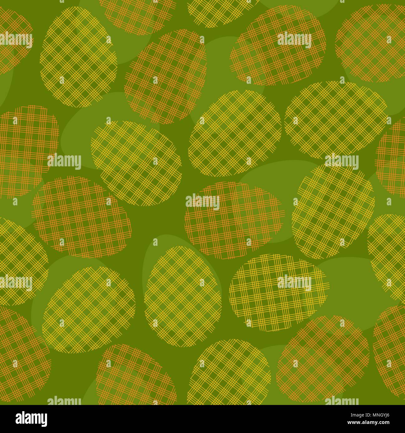 Easter eggs. Tartan ornament. Holiday seamless pattern. Stylized ...