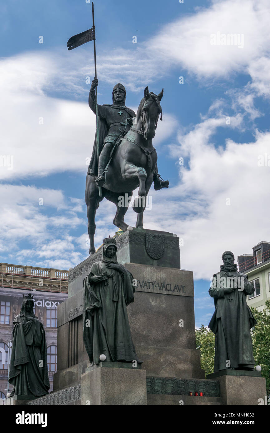 Memorial of st. Vaclav in Prague Stock Photo - Alamy
