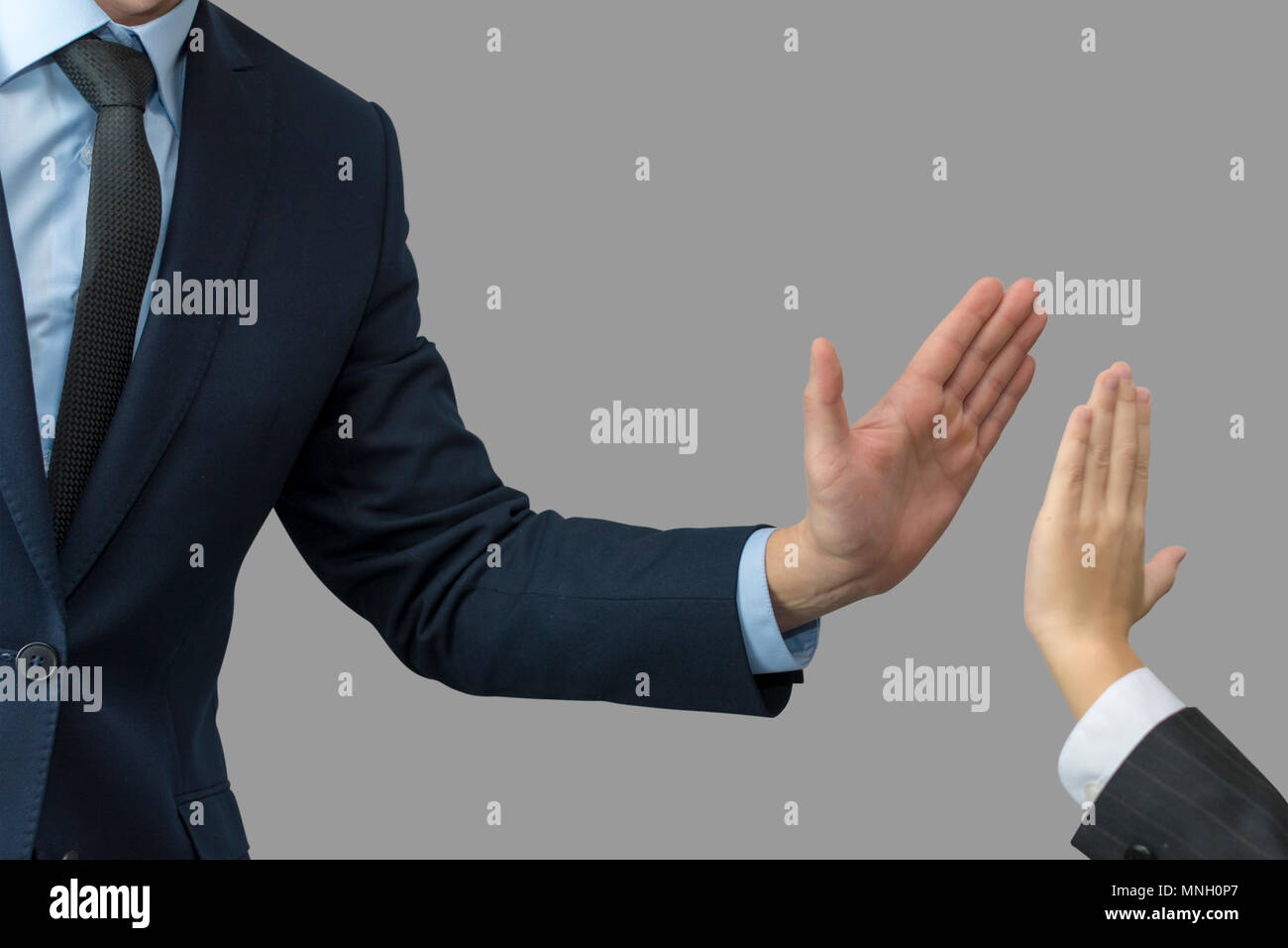 father and son in formal wear giving high five Stock Photo - Alamy