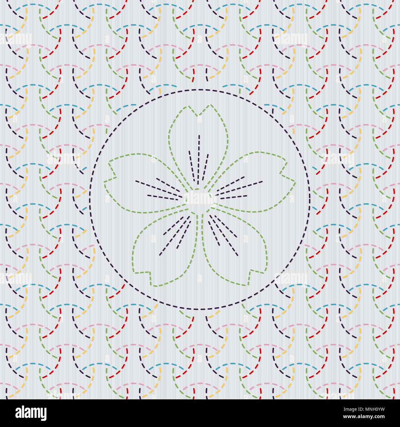 Traditional japanese needlework. Sashiko. Abstract backdrop. Geometric ...