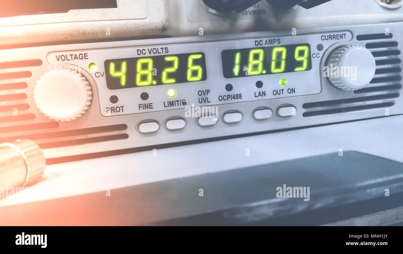 close up the display of programmable DC power supply Stock Photo - Alamy