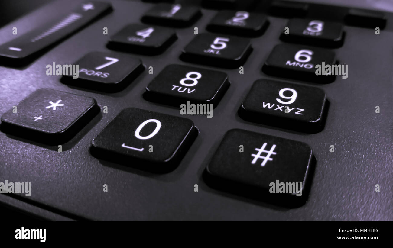close up on the numbers on the keypad phone, fixed phone Stock Photo ...