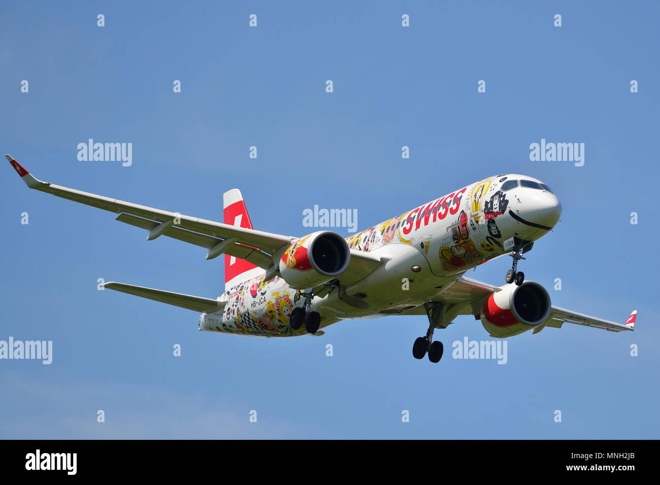 Swiss International Airlines Bombardier CS300 HB-JCA plane landing at ...