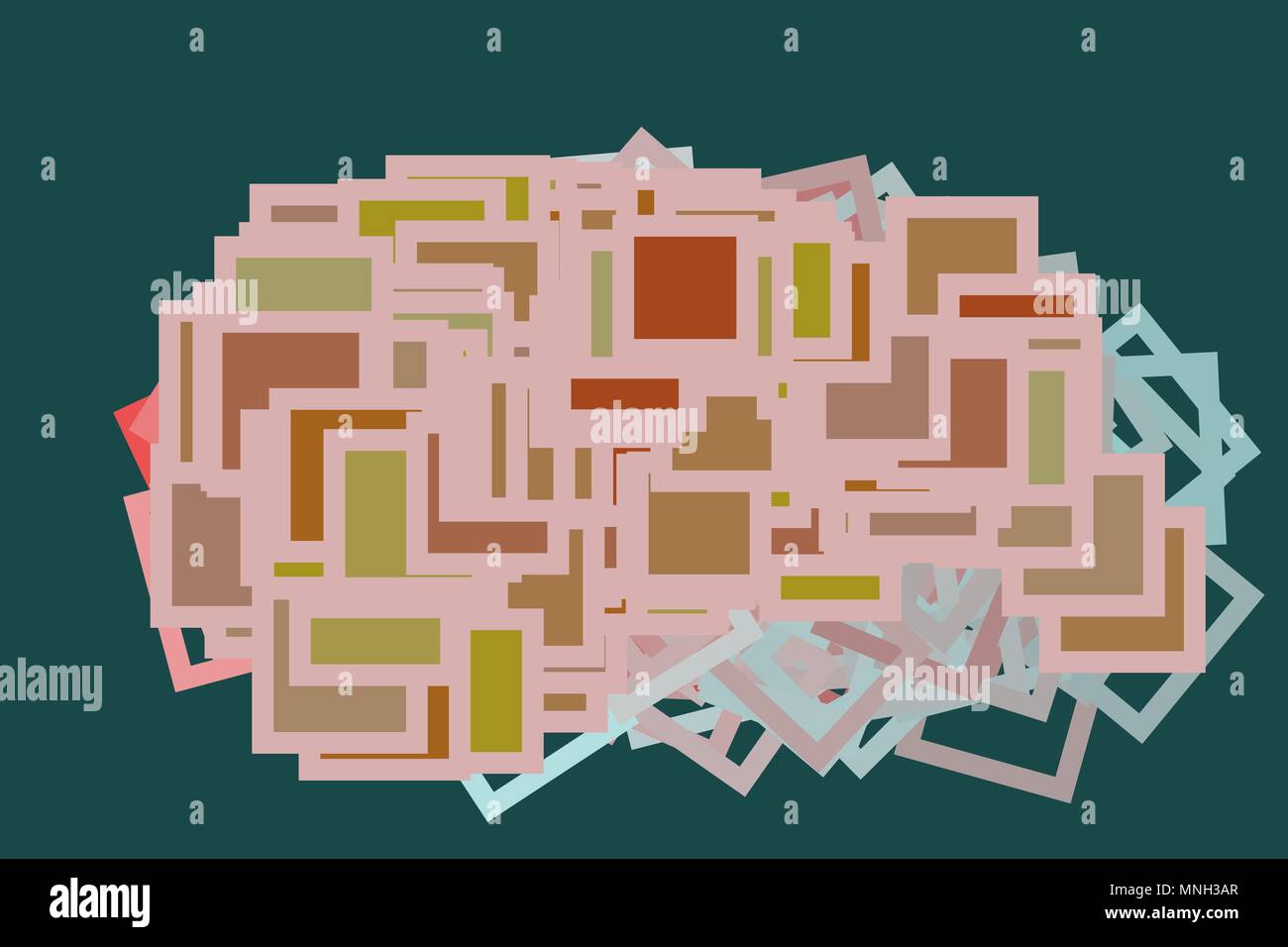 Color Abstract Square Rectangle Pattern Generative Art Background Vector Illustration Graphic