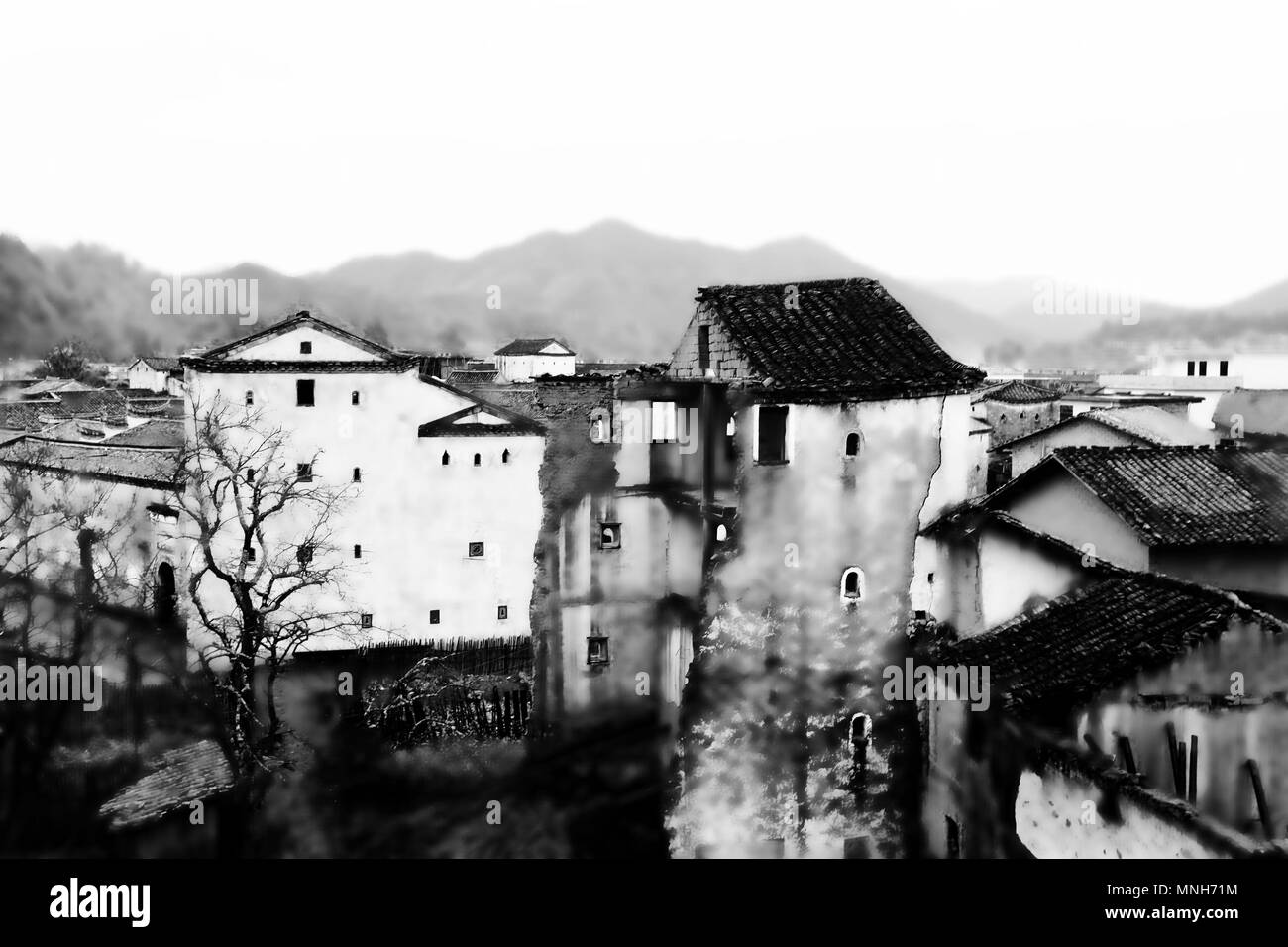 Hakka walled village Black and White Stock Photos & Images - Alamy