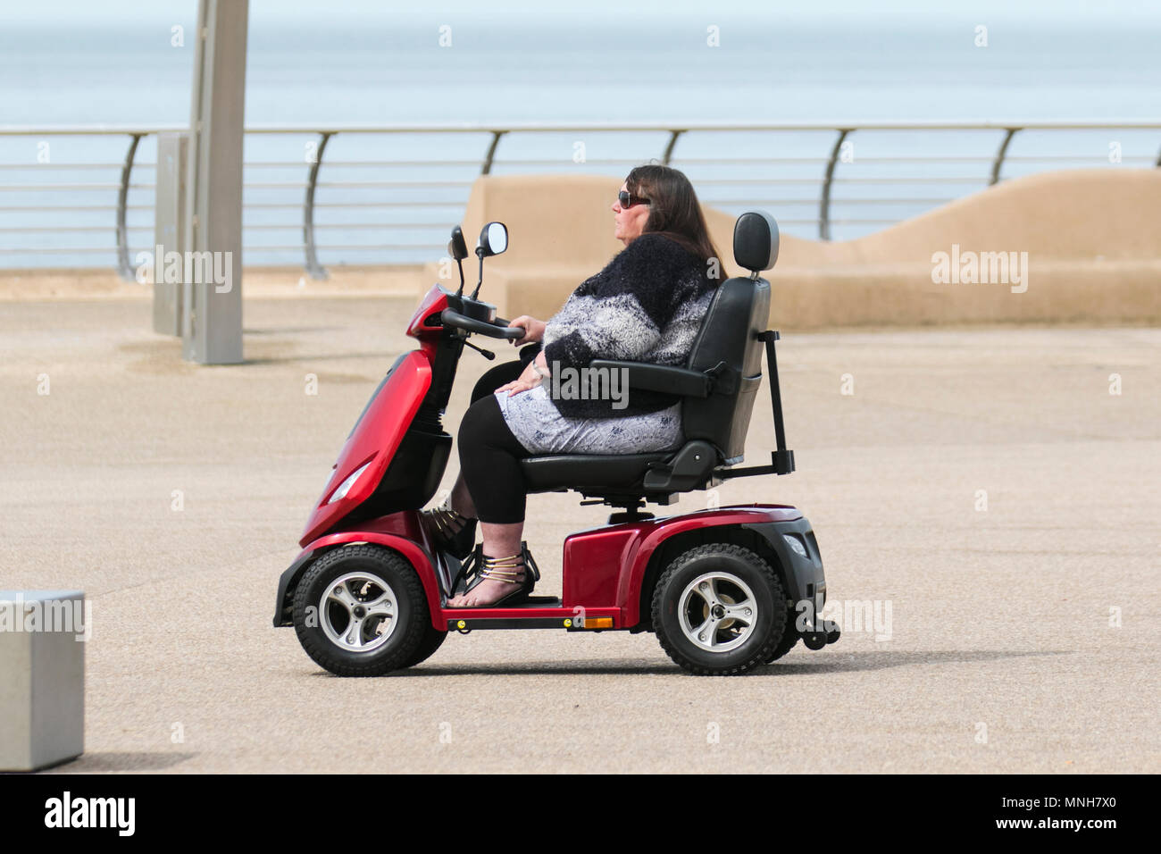 Overweight disabled woman; obesity in Blackpool, Lancashire. Uk Weather ...