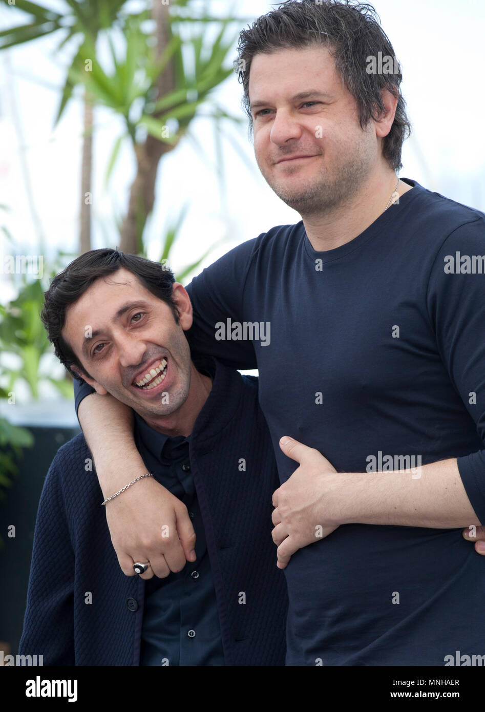Cannes, France. 17th May 2018. Actor Edoardo Pesce amd Marcello Fonte ...