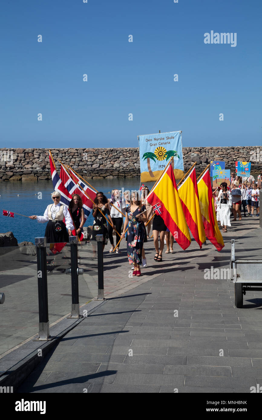 Anfi Del Mar, Gran Canaria. 17 May 2018. Norwegian visitors to Anfi Del ...