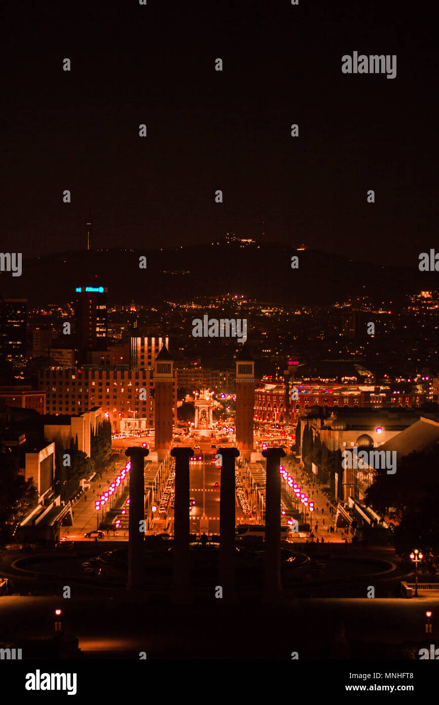 Nice night view from the city of Barcelona (Spain Stock Photo - Alamy