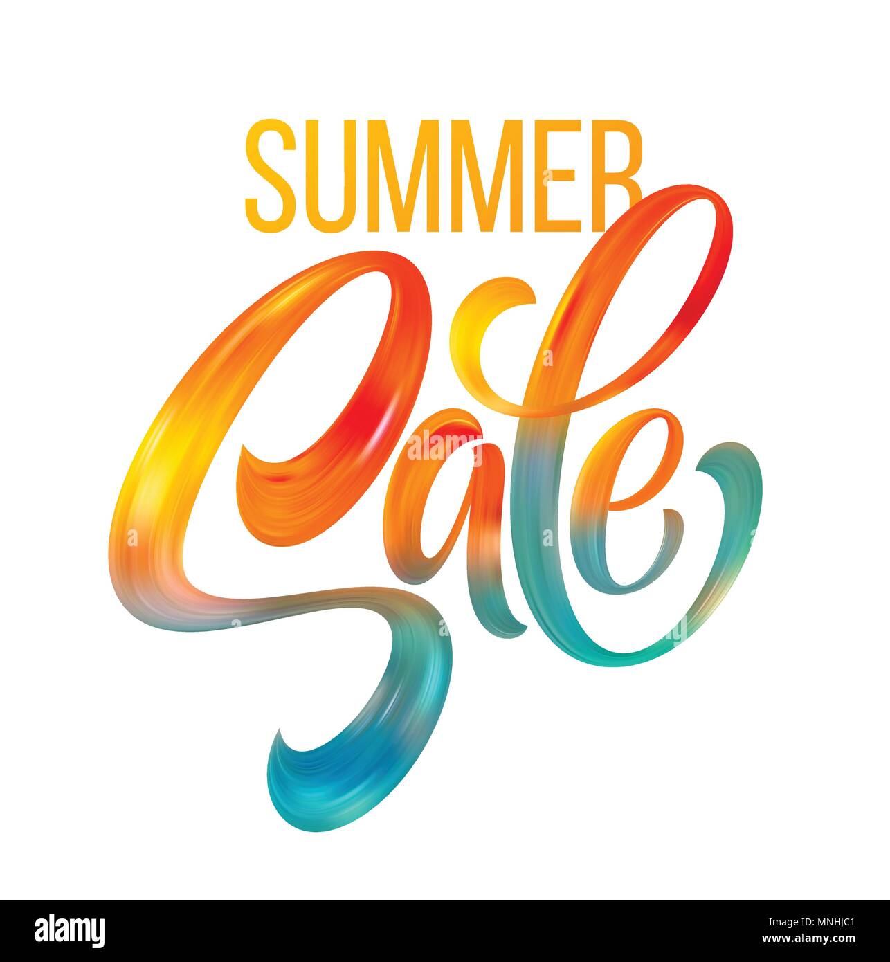 Sale calligraphic lettering. Color brush oil or acrylic paint. Vector ...