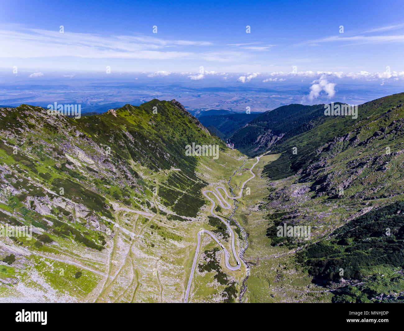 Mountain road Transfagarasan viewed from above Stock Photo - Alamy