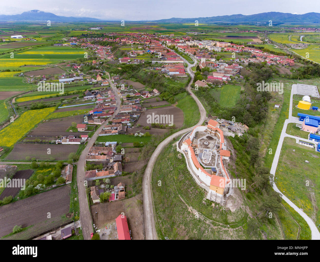 Feldioara fortress and city in Transylvania, Romania. Important ...