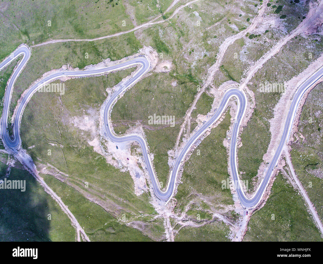 Aerial view of Transalpina road, Romania Stock Photo - Alamy