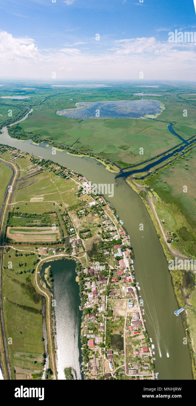 Danube Delta Romania panoramic view Stock Photo - Alamy