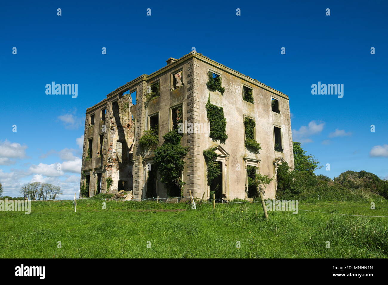 The grange a ruined three story stately home Stock Photo - Alamy