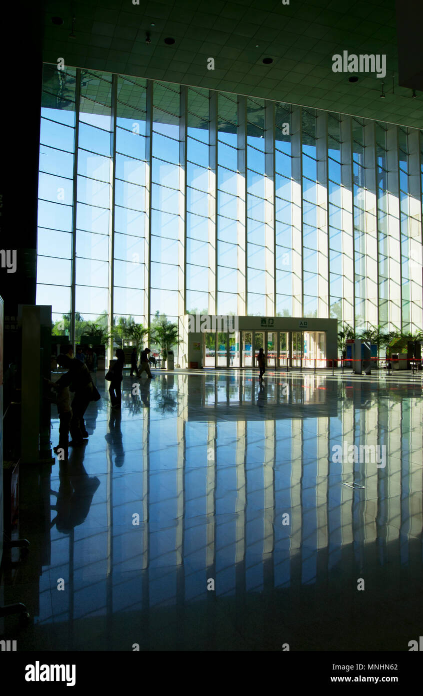 View from the public lobby of the China Science and Technology Museum ...