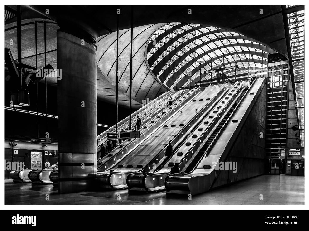 Large Escalator inside a London Tube Station Ticket Hall Stock Photo ...