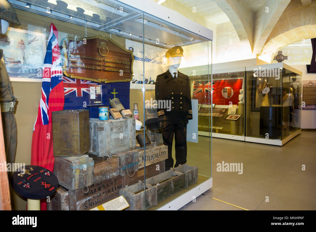 Exhibit / display of exhibits including military uniform inside the ...