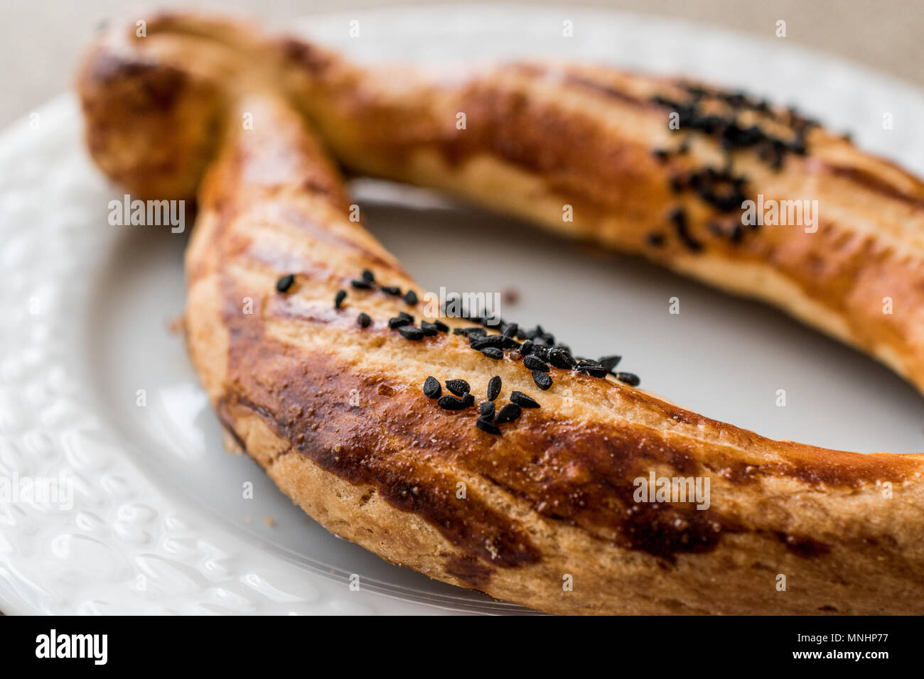 Turkish Salty Pastry Catal with black cumin. Turkish Cookie Stock Photo ...
