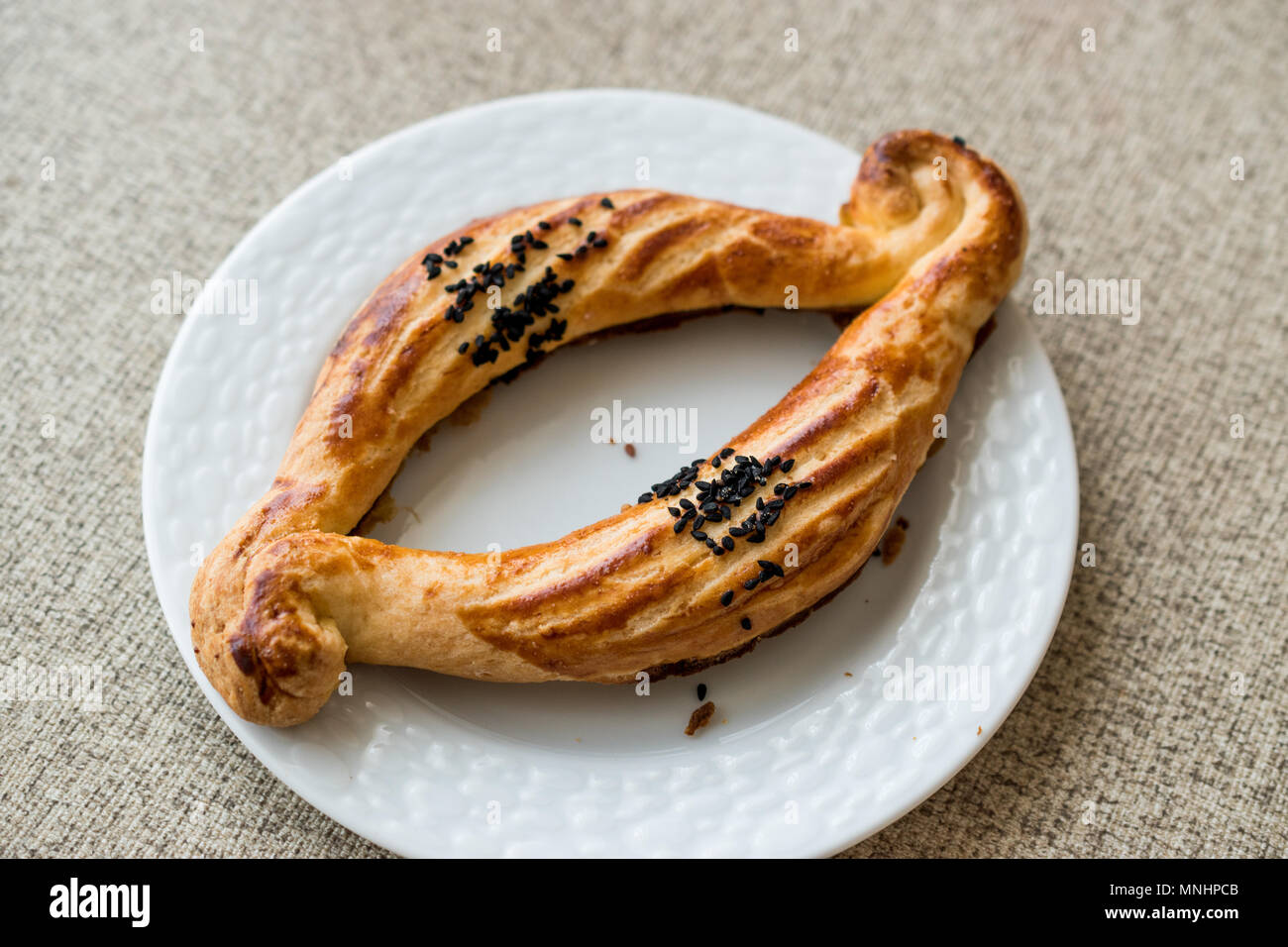 Turkish Salty Pastry Catal with black cumin. Turkish Cookie Stock Photo ...
