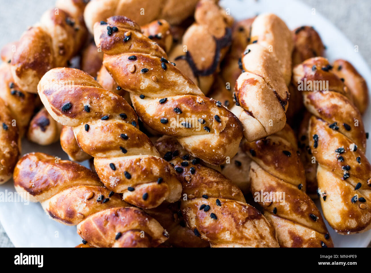 Turkish Salted Cookies with black cumin / Burgu Kurabiye. Traditional ...