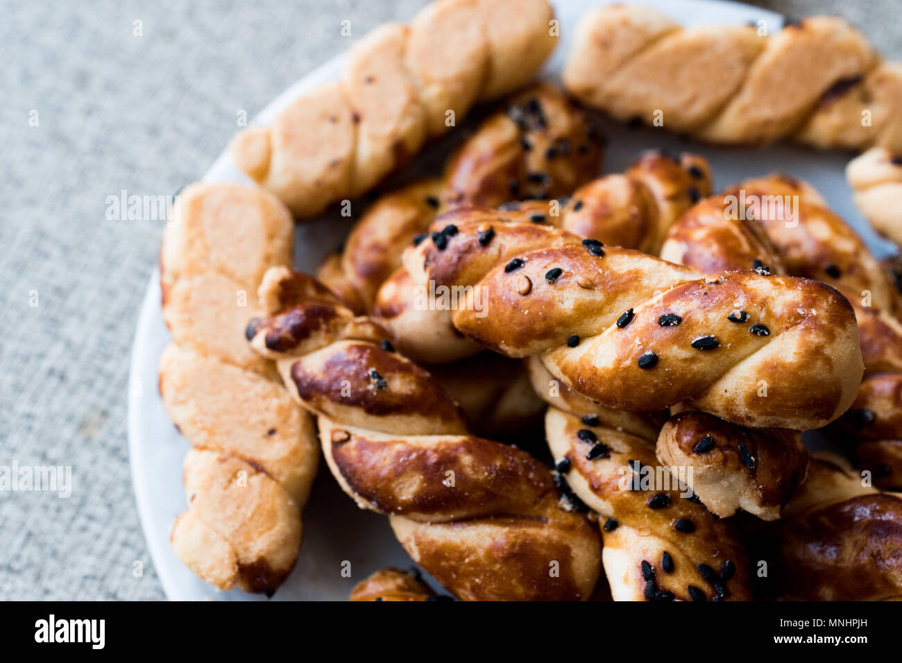 Turkish Salted Cookies with black cumin / Burgu Kurabiye. Traditional ...