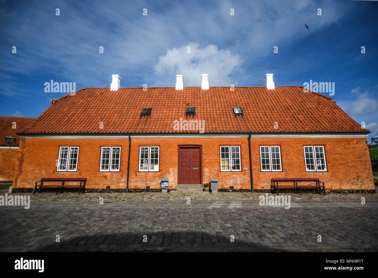 Buildings of Kronborg castle in Denmark, a red brick building Stock ...