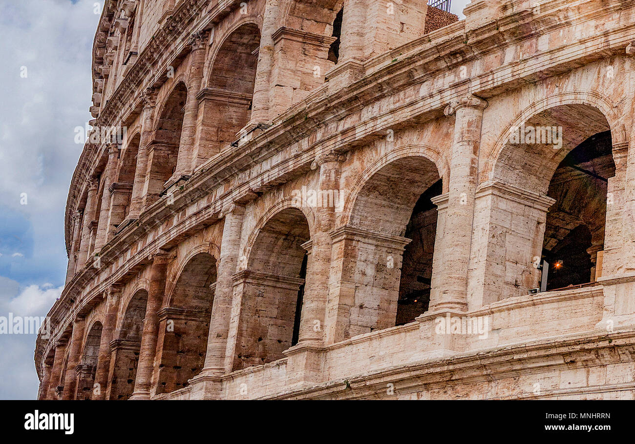 architectural detail of the colosseum in Rome Stock Photo - Alamy