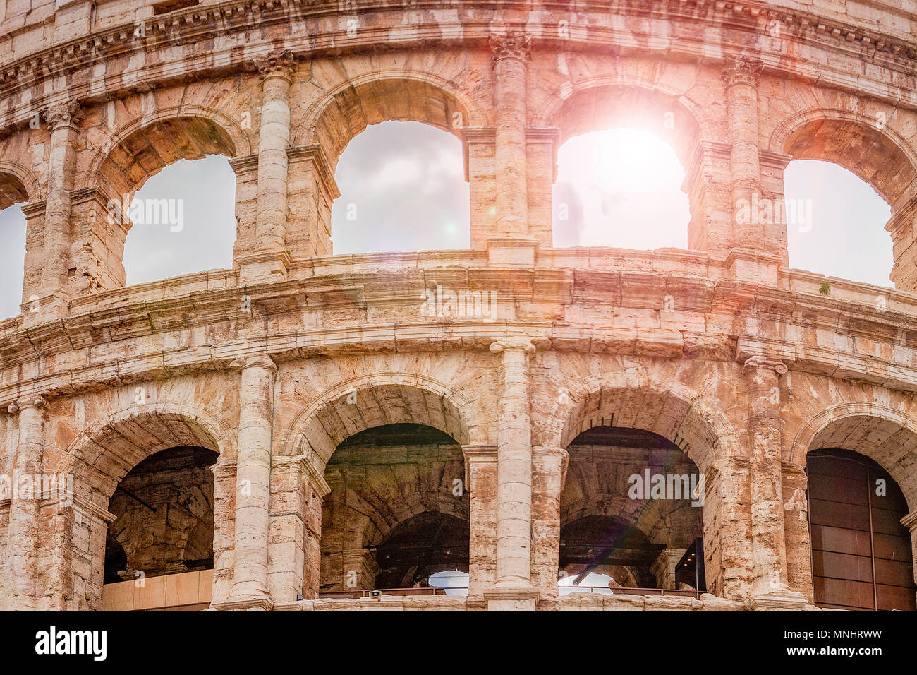 architectural detail of the colosseum in Rome Stock Photo - Alamy