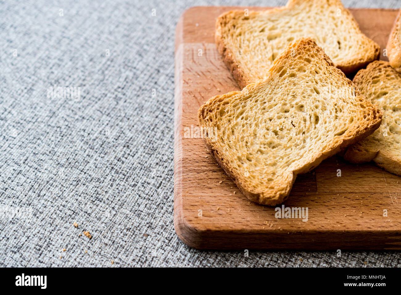 Baby Bread with Vitamin / Fried Toast bread. Organic food Stock Photo ...
