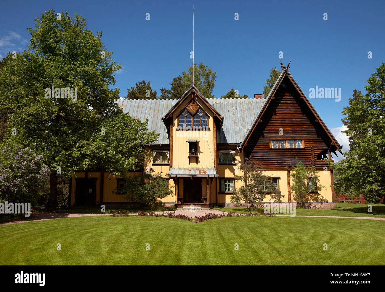 Mora, Sweden - June 07, 2012: ZORN MUSEUM (Zorngården), a log house ...