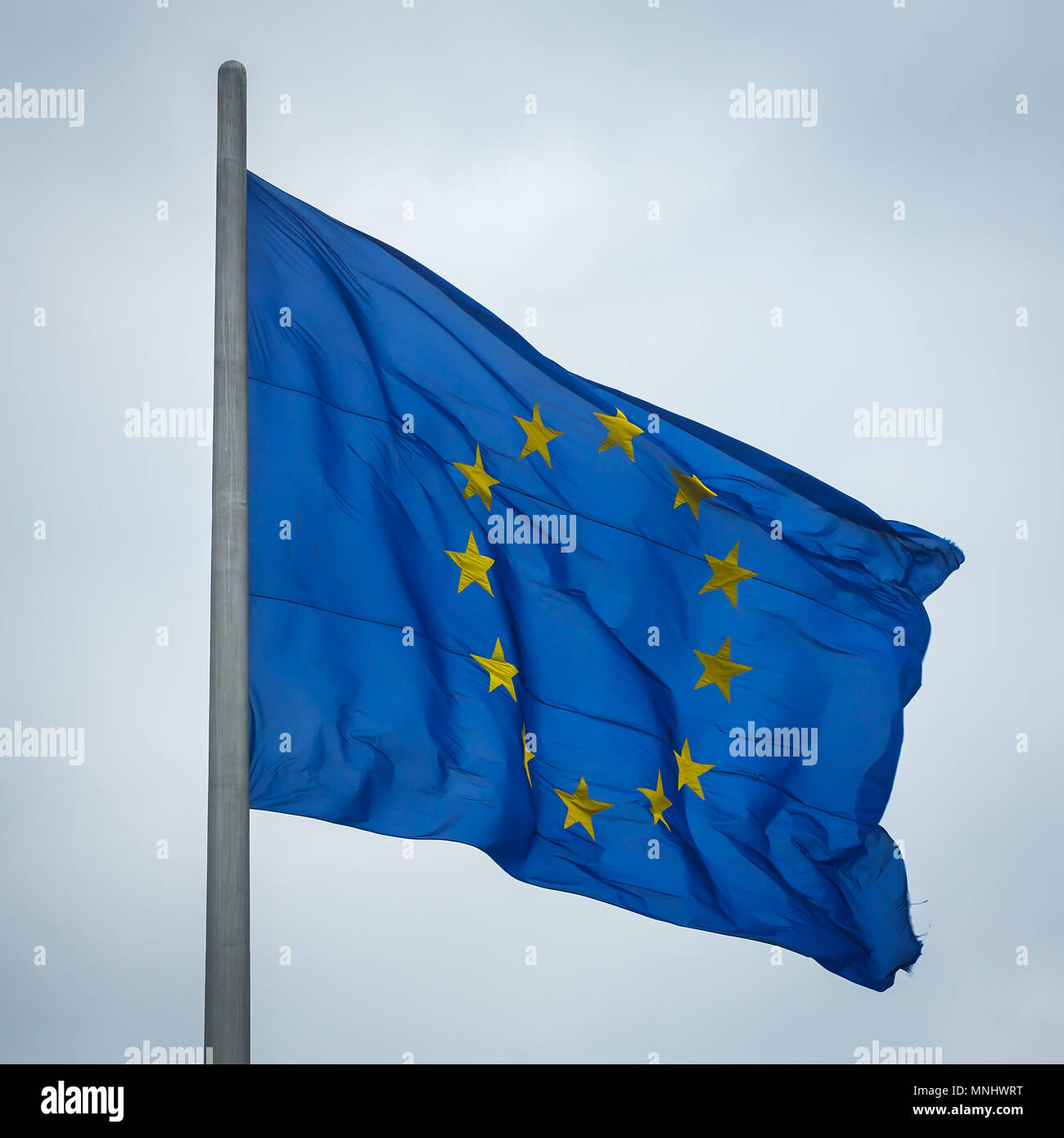Cloudy flag european union hi-res stock photography and images - Alamy