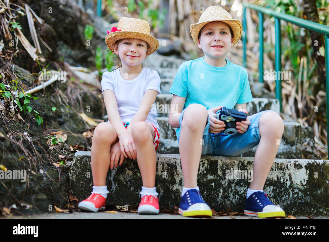 Friendly brother and sister hi-res stock photography and images - Alamy
