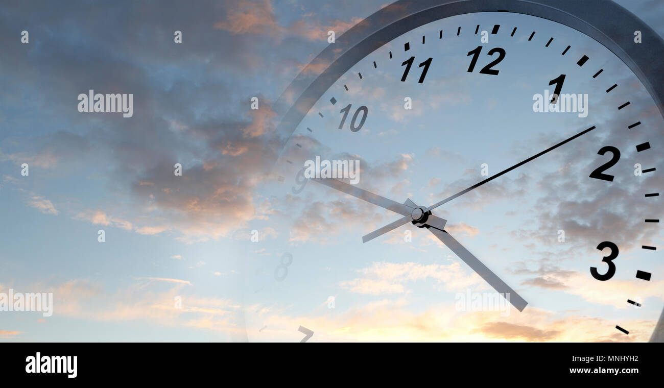 Clock face in sky. Time passing Stock Photo - Alamy