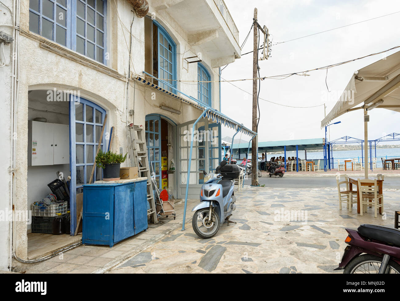 small street in a Greek town,Crete Stock Photo - Alamy