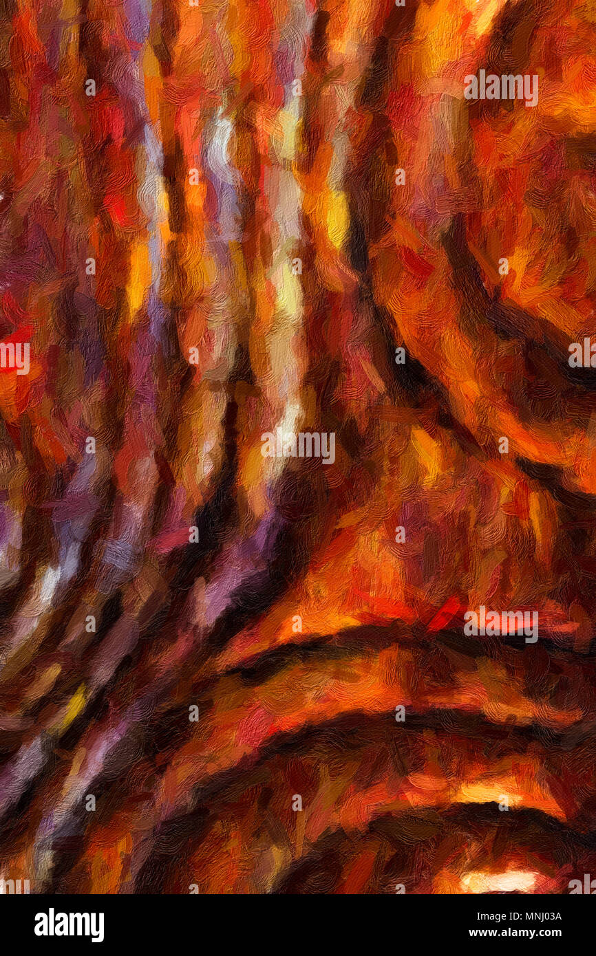 Abstract digital oil painting full of texture and bright color Stock ...