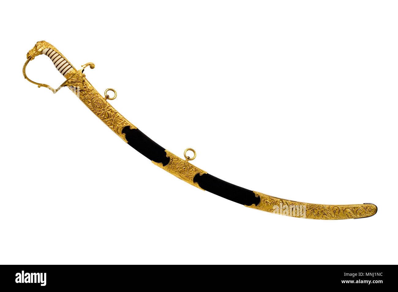 Saber sheathed isolated on white background. Clipping path Stock Photo ...