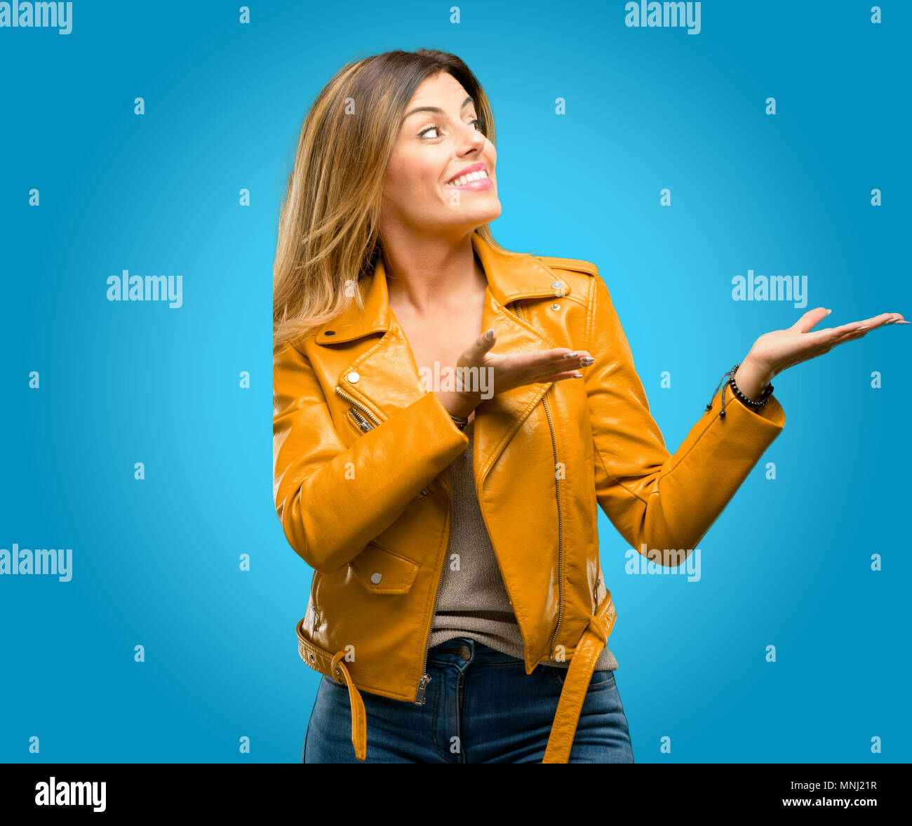 Beautiful young woman doubt expression, confuse and wonder concept ...