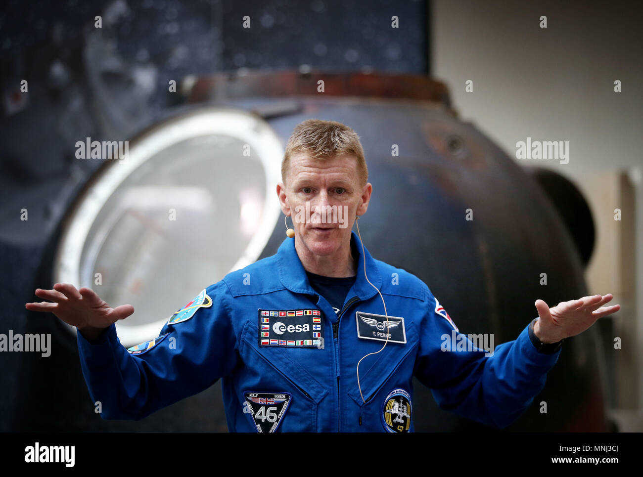 Astronaut Tim Peake, during a visit to the National Museum of Scotland ...