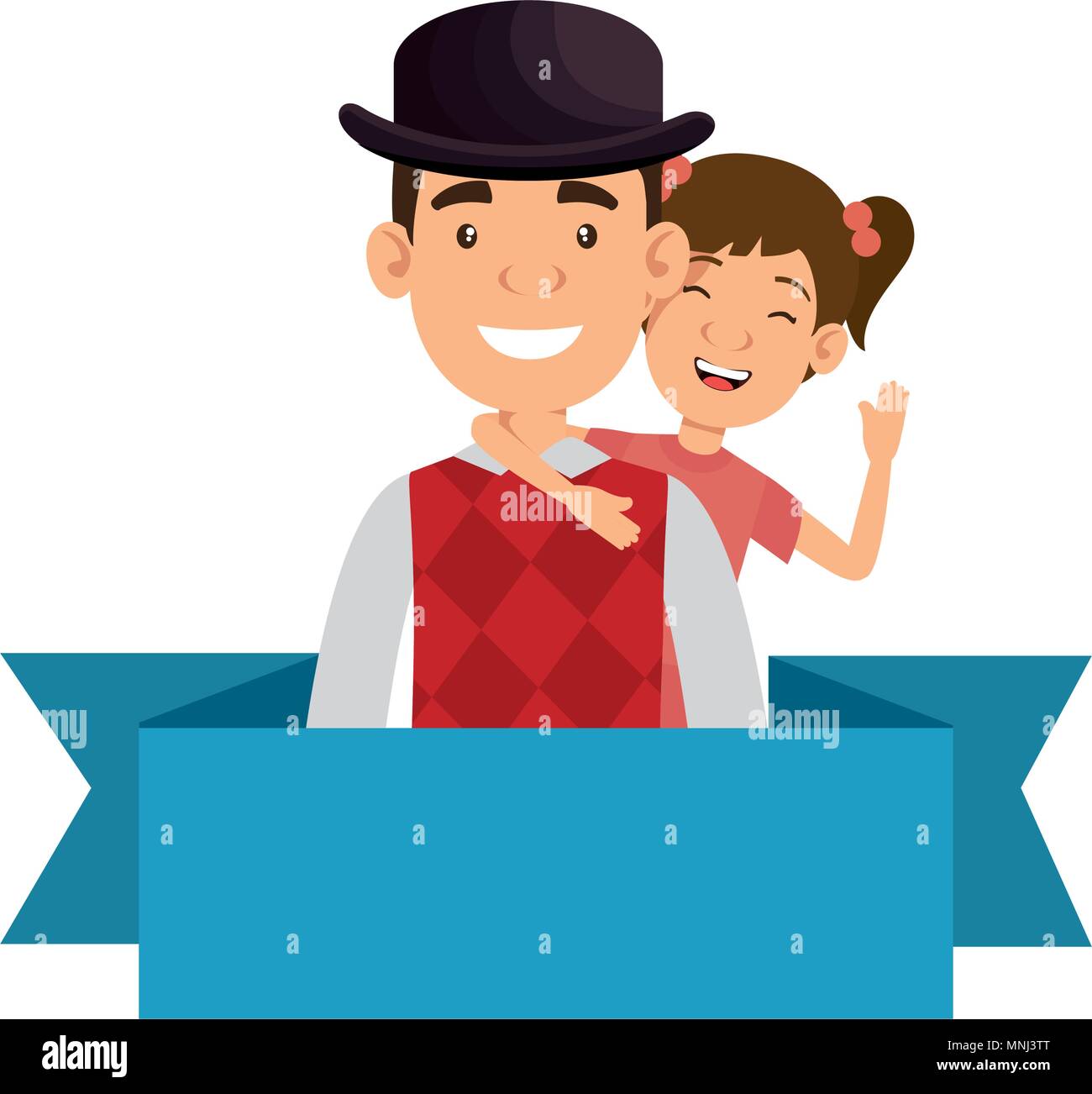 cute father with daughter avatars characters Stock Vector Image & Art ...