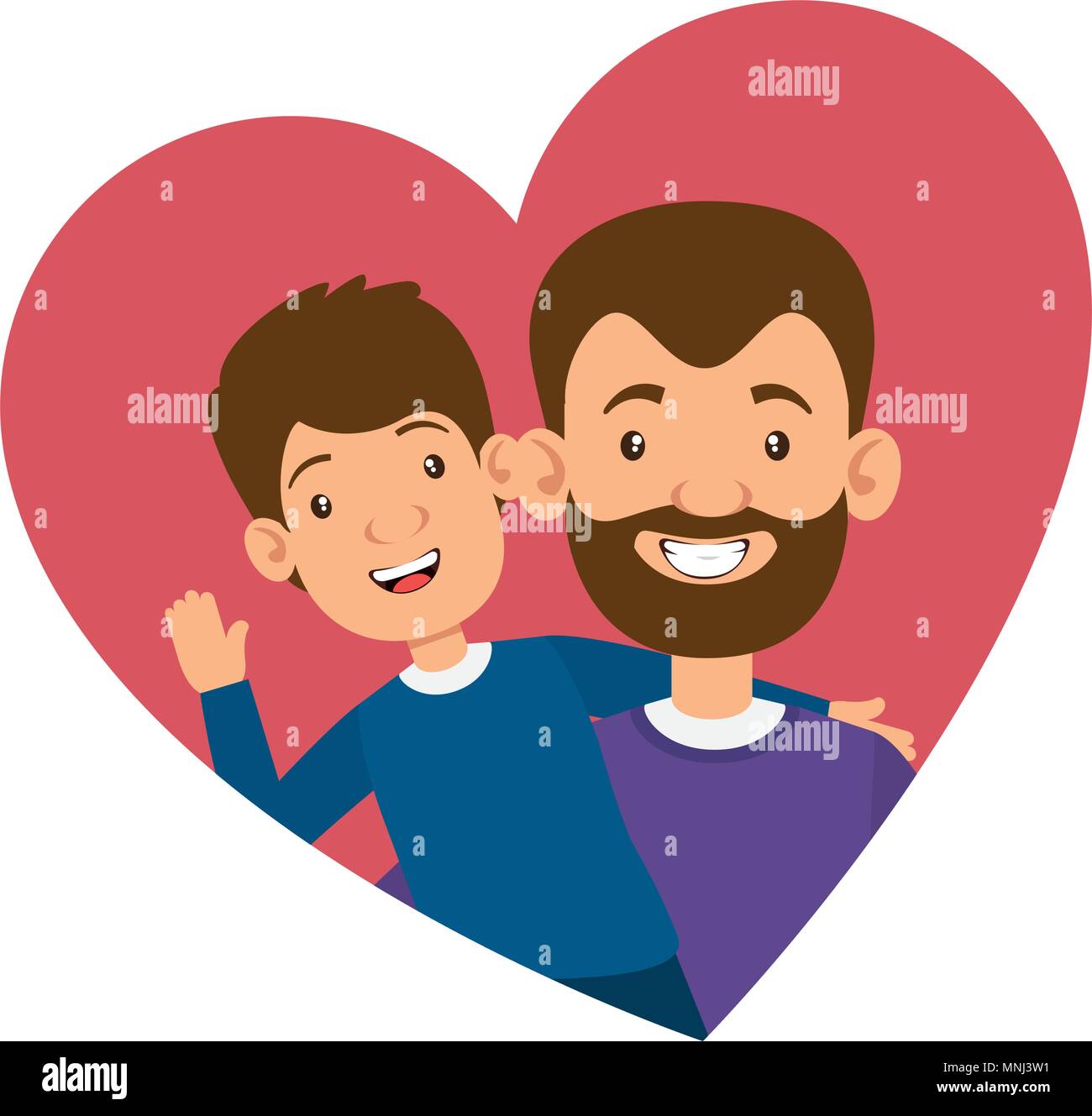 cute father with son in heart Stock Vector Image & Art - Alamy