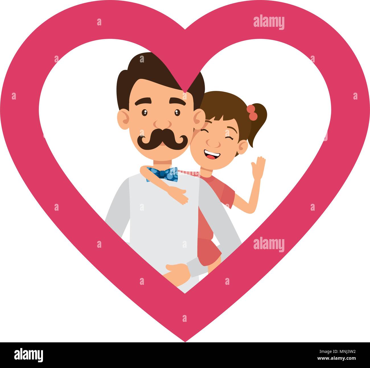 cute father with daughter in heart Stock Vector Image & Art - Alamy
