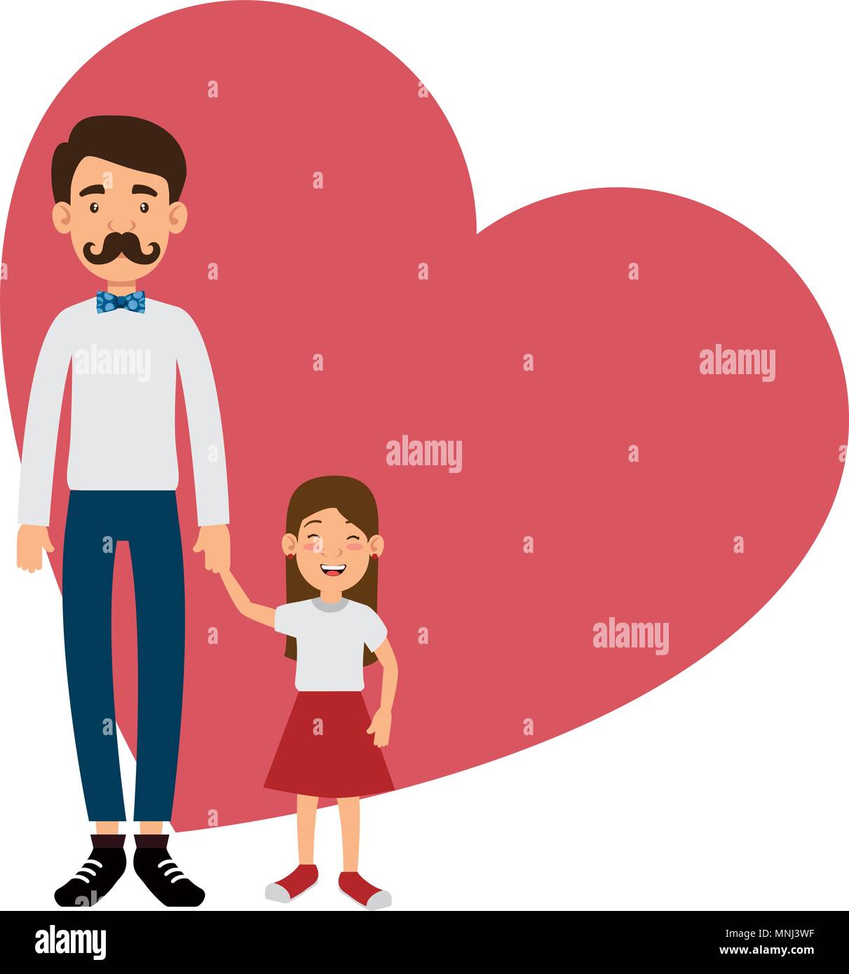 cute father with daughter in heart Stock Vector Image & Art - Alamy