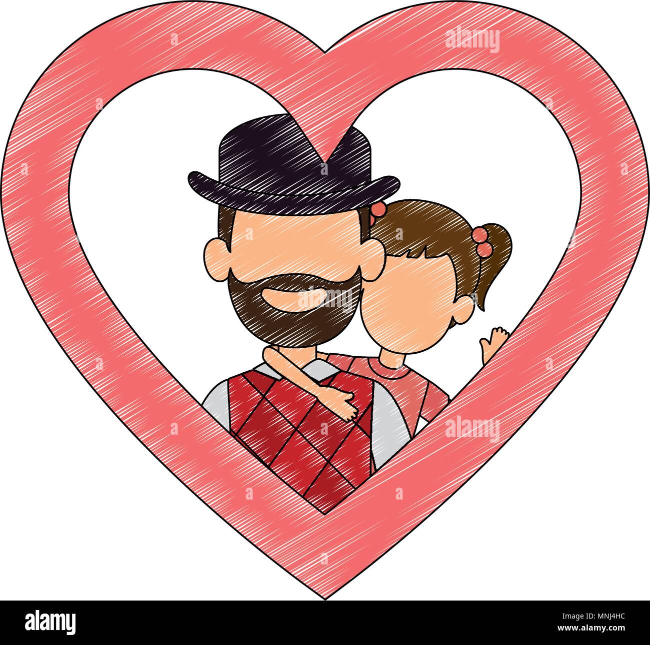cute father with daughter in heart Stock Vector Image & Art - Alamy