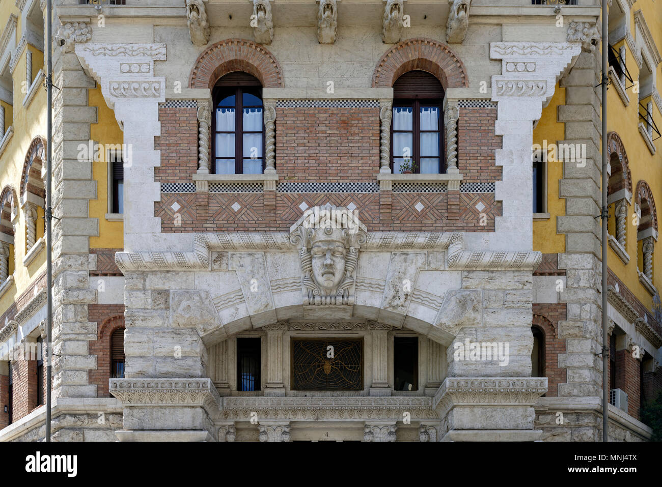 The Palazzo del Ragno, with an impressive decorative sculptured marble ...