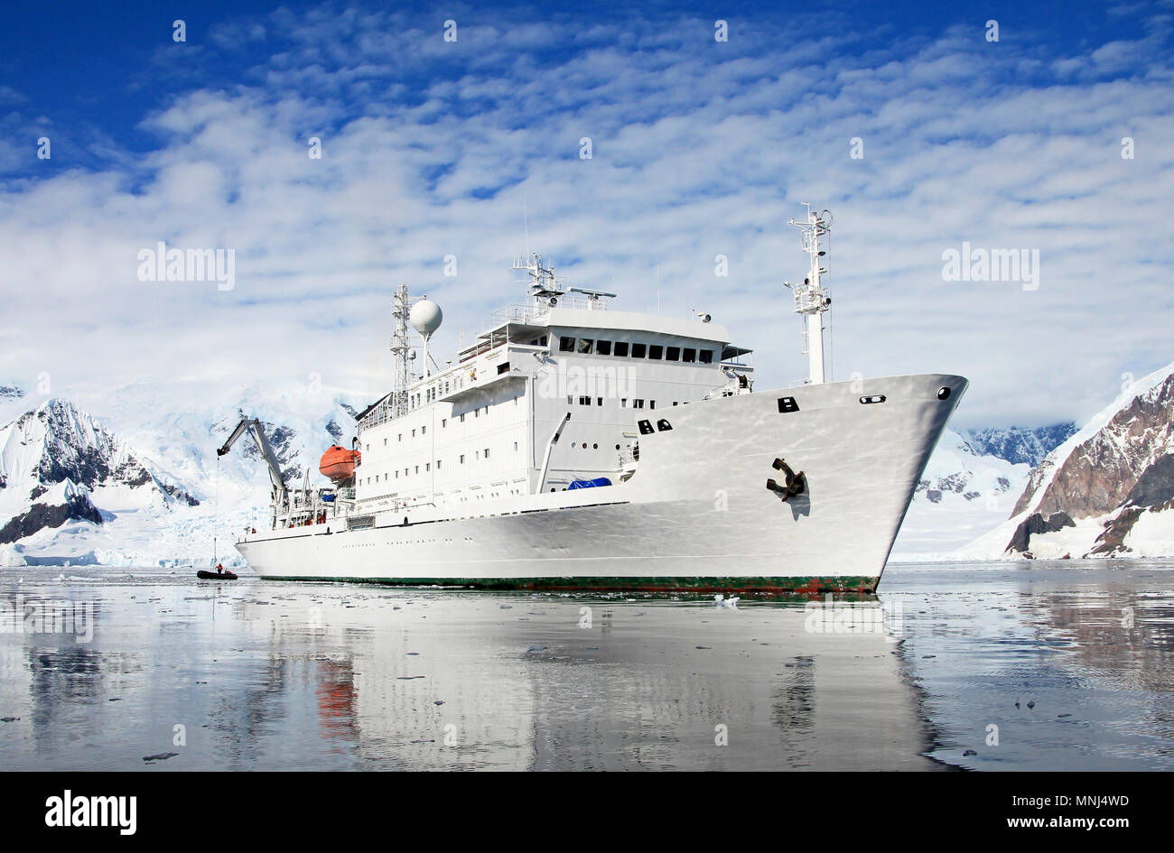 Big cruise ship in antarctic waters, Wilhelmina Bay, Antarctic ...