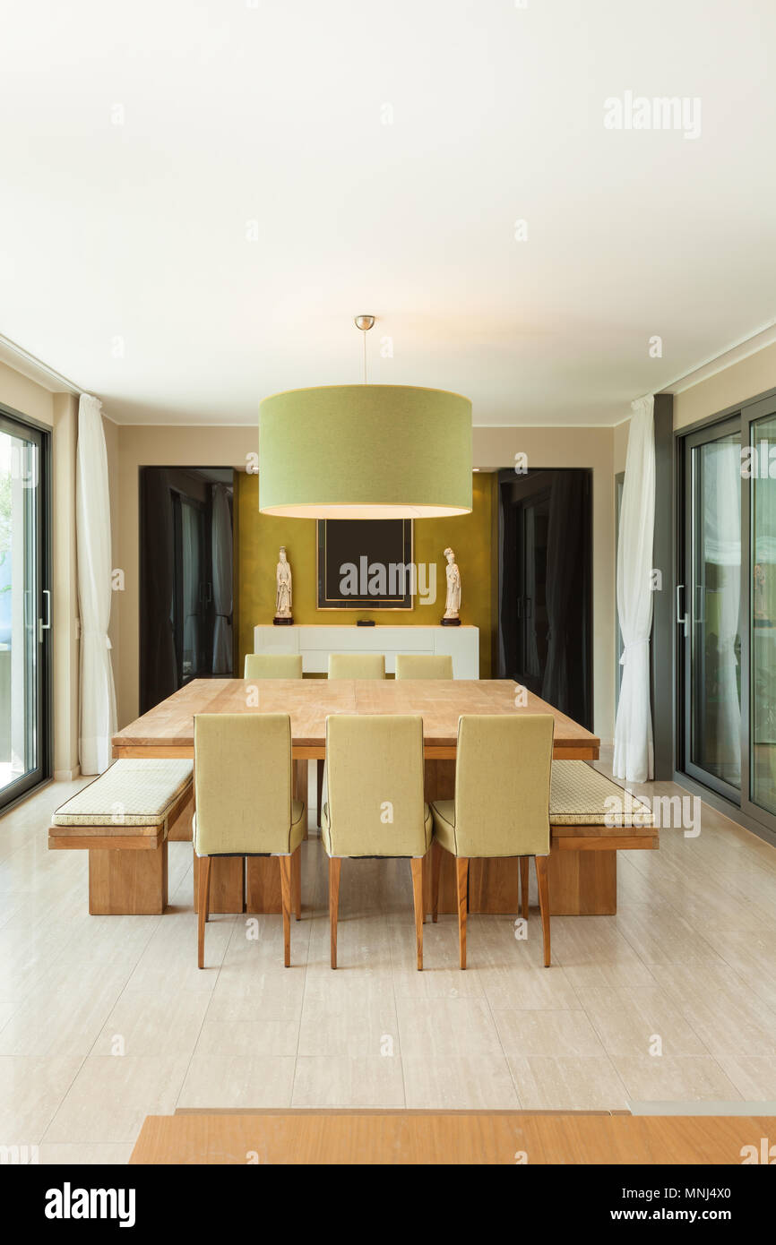 Interior of a modern apartment furnished, comfortable dining room Stock ...