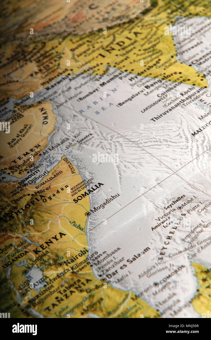 Atlas map of kenya and India Stock Photo - Alamy