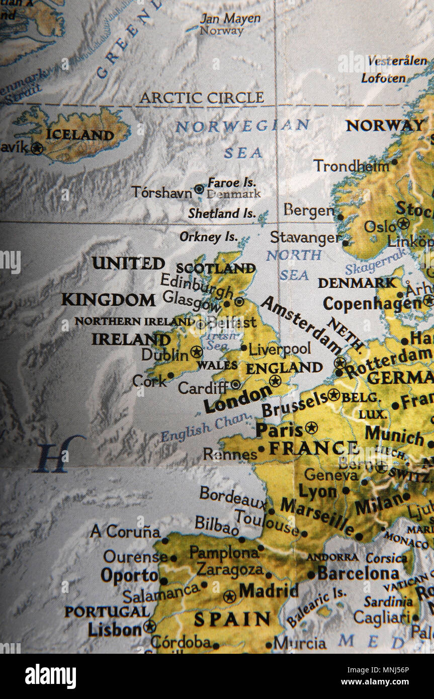 Map of great britain atlas hi-res stock photography and images - Alamy