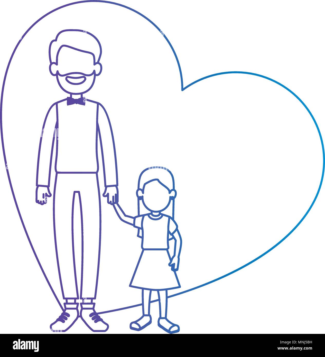 cute father with daughter in heart Stock Vector Image & Art - Alamy